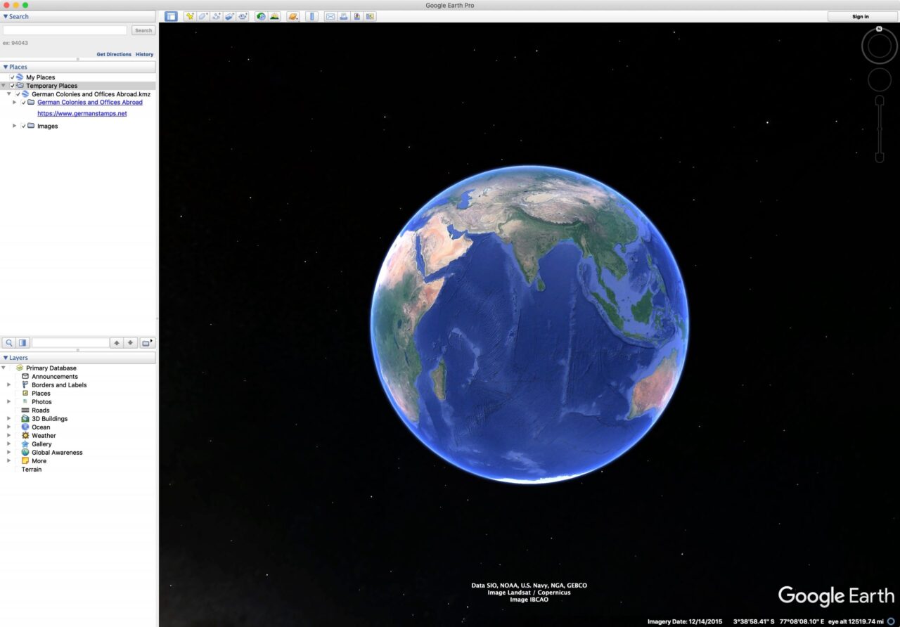 Google Earth Map of Colonial Post Offices | German Colonies Collectors ...